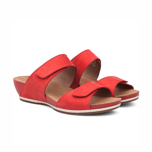 Dansko | Shoes | Dansko Vienna Milled Wedge Sandals Red Nwot 4 Us 95 ...